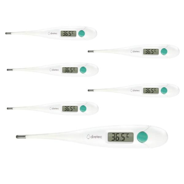 わき下約15秒で予測検温検温結果が37.8℃以上の場合、ブザーのリズムを変えてお知らせ。先端が曲がるので優しくわきにフィット前回の検温結果を表示するメモリー機能抗菌樹脂なので清潔に使用できる。（電池カバーを除く）電源の切り忘れに安心のオート...