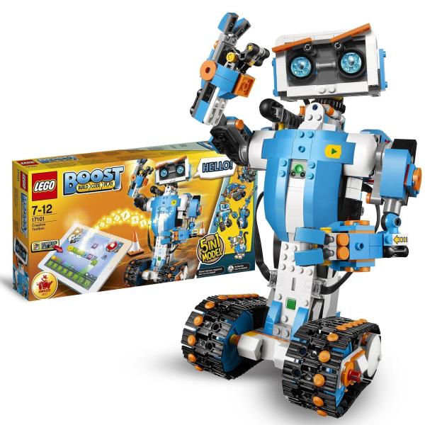 レゴRブーストの クリエイティブ・ボックスでレゴR の世界を広げよう。おしゃべりロボット・バーニー を組み立てたら、専用のアプリでプログラミングを組んで、付属のプレイマットで楽しく遊ぼう。バーニーはまるで生きているロボットみたい。話しかける...
