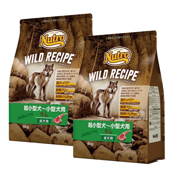 ニュートロ　ワイルドレシピ　超小型犬〜小型犬用　成犬用　ラム　4kg×2超小型犬〜小型犬が本能的に求める食事肉食の祖先が野生の時代に食べていた高タンパクで穀物を使用しない食事を、厳選自然素材で実現
