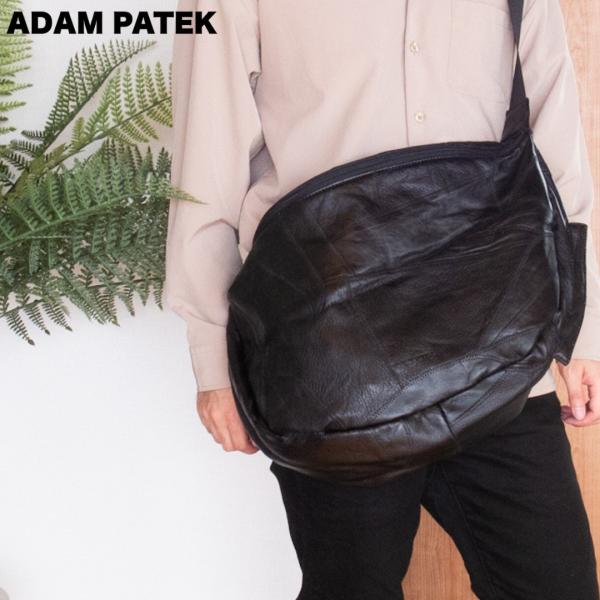 【バッグ ショルダーバッグ ADAM PATEK アダムパテック パッチワーク レザーショルダーバッグ AP2429021】レザーをつなぎ合わせたパッチワーク生地を使用したBIGショルダーBAG。半月型のボリュームのある柔らかなフォルムやフ...