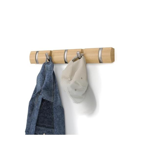 フリップフックナチュラル/5連/318850-390・Size:5連Color:ナチュラル・パッケージ個数:1・メーカー型番:2318850-390・サイズ:W50.8×D3.5×H7cm・耐荷重:1フック当たり 2kg・材質:バーチウッド...