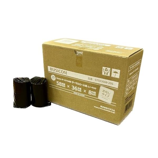-/-/ST583608-20S・パッケージ個数:1・ロール紙サイズ：幅58mm×外径36mm×内径8mm (58×36×8)　芯無し・ロールの直径36mm以下のキャッシュレス決済端末向けロール紙です。・ビジコムの純正品。原紙・加工ともすべ...