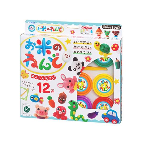 12色セット赤黄色オレンジ緑エメラルド青ピンクペールオレンジ紫茶色黒白/-/A-NRD12ZFR・パッケージ個数:1・内容物：お米のねんど30g×12色、ねんどヘラ、ねんどシート・色：赤・黄色・オレンジ・緑・エメラルド・青・ピンク・ペールオ...
