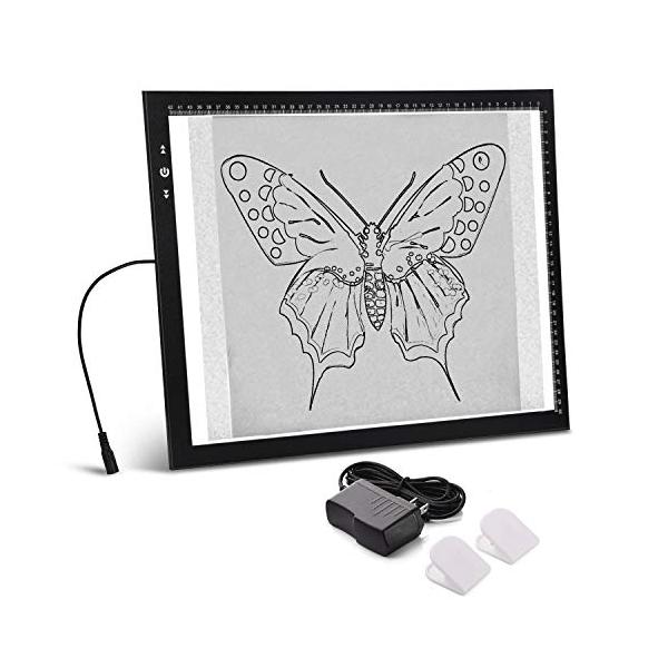 ブラック/A3/A3・Size:A3・パッケージ個数:1・厚さ6ミリメートルトレース台、10ワット調光器の明るいLED灯り、表面に5000-5500ルクス・高品質のアルミニウム構造超より強力でより強力なLEDライト・ダイヤモンドペインティン...