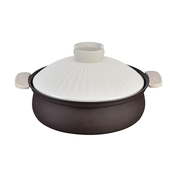 ブラウン/3.5 L 直径 24 cm/RB-2092・PatternName:卓上鍋24cm・パッケージ個数:1・商品サイズ:約 幅31×奥行25.5×高さ15cm、重量:約1100g・鍋の高さ:8.1cm・本体:アルミニウム合金、内面:...