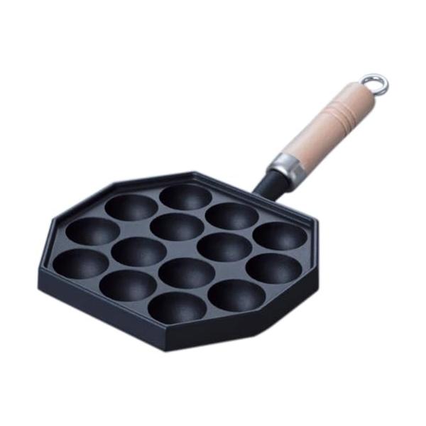 黒/-/CMLF-1637601・パッケージ個数:1・サイズ（cm）：35.5×19×H7.5　穴径（cm）：4mc 深さ2.5・IH100V・200V対応、直火対応・材質：本体/鋳鉄　取手/木製