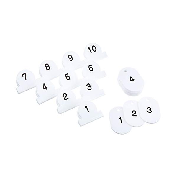 1~10ホワイト/60mm × 40mm/TOFD10-W・Color:ホワイトStyle:1~10・パッケージ個数:1・原産国:日本・色:白・内容:1~10番・縦×横(mm):60×40・クリップ+番号札=1組