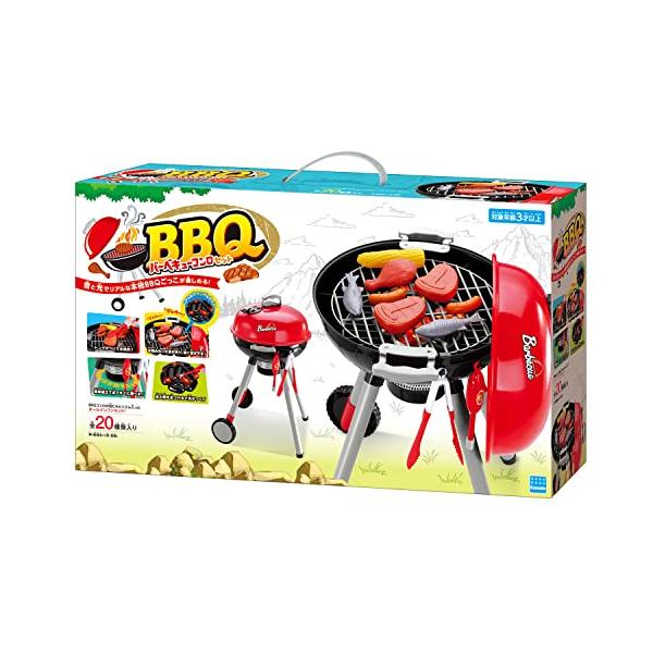 -/-/KNY-07・おもちゃのBBQコンロセットです。・イエナカバーベキューでアウトドア体験を楽しもう・単4電池×3本(別売)・素材:プラスチック