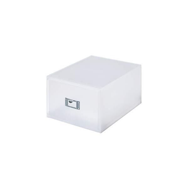 引出し(深)ホワイト(半透明)/スリム/LM-40・Color:ホワイト(半透明)Size:スリムStyle:引出し(深)・パッケージ個数:1・本体サイズ:約W26×D35×H18.2cm・引出し内寸:約W22.9×D32.5×H15cm・...