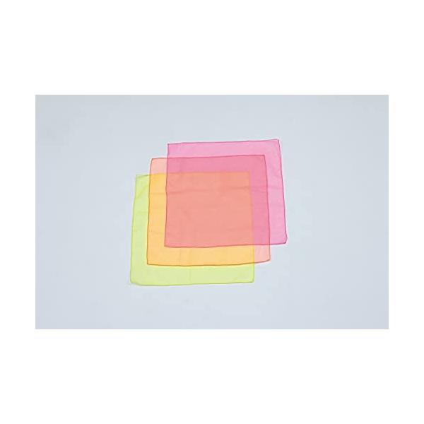 スカーフピンク・オレンジ・黄/(約)45×45cm/B-3516・パッケージ個数:1・重量 : (約)100g/枚・サイズ : (約)45×45cm・素材 : ナイロン・3色1組(ピンク・オレンジ・黄各1)販売・生産国 : 台湾製