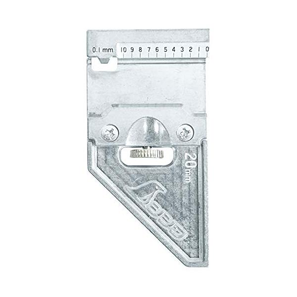 金属製シルバー/厚手広巾用/12484・Style:金属製Size:厚手広巾用・パッケージ個数:1・丈夫な金属性で熱に強く、溶接作業に使用できます。・バーニア目盛付きで0.1mm単位の細かい測定もできます。・取り付け方法を変えると高さ測定が...