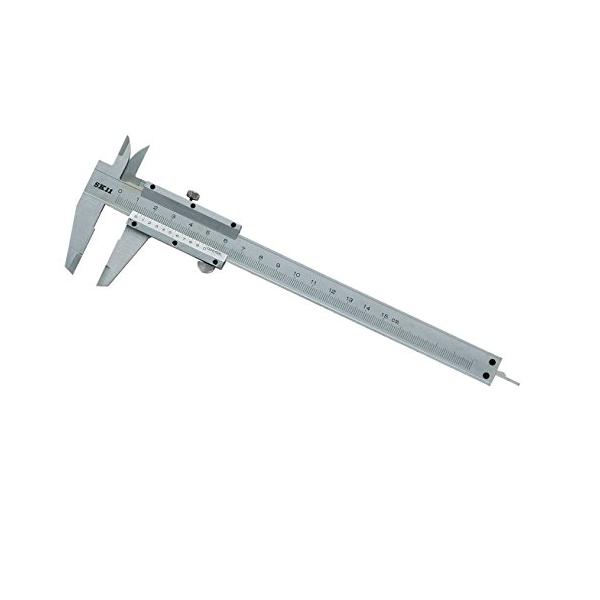 アナログ-/150mm/150mm・Size:150mm・パッケージ個数:1・用途:外径・内径・段差・深さの測定・特徴:メッキ加工を施してあり、サビや汚れに強い・測定範囲:0.05mm〜150mm、精度:±0.1mm・材質:ハイカーボン・ス...