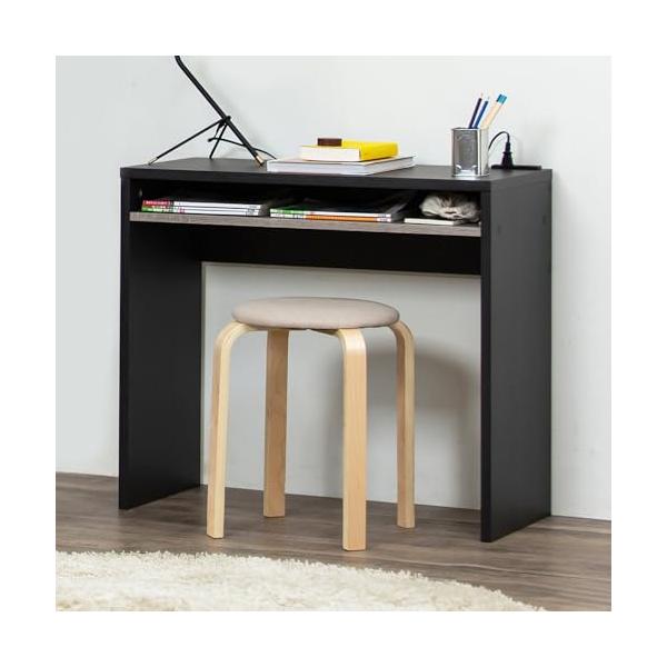 デスクブラック/幅約80cm/WDK-800・パッケージ個数:1・商品サイズ（cm）：【本体】幅約80×奥行約35×高さ約70【棚内寸】幅約75.4×奥行約30×高さ約7 ／ 商品質量：約11.45kg・耐荷重：【全体】約25kg【天板】約...