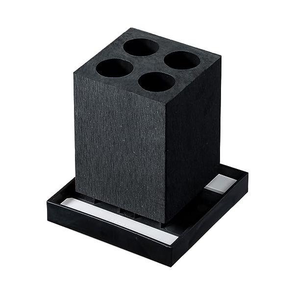 シンプルブラック/4本立/HO1954・Color:ブラックPatternName:4本ストレート・パッケージ個数:1・サイズ:約幅12.5×奥12.5×高14cm・素材・原材料:本体/合成木材 、トレー/ポリプロピレン、吸水バー/珪藻土、...