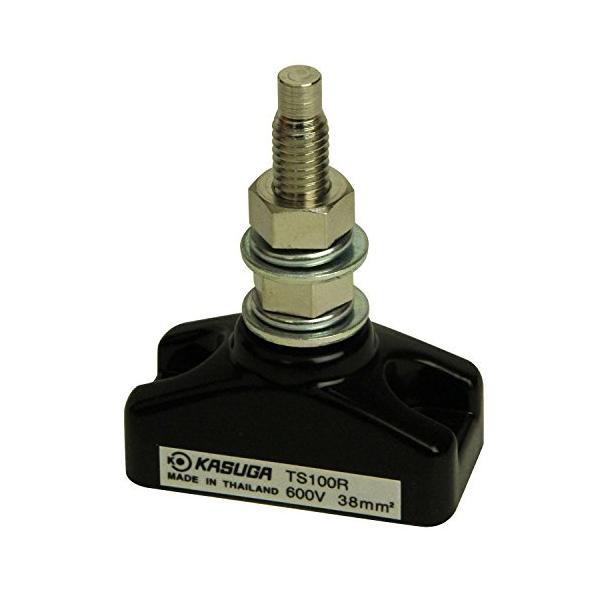 ブラック/-/TS100R・パッケージ個数:1・仕様:38mm2(130A)・質量:80g・絶縁電圧:600V・適合電線と最大電流:22mm2-90A、(30mm2-110A)、38mm2-130A、(50mm2-130A)・端子ねじ:M8...