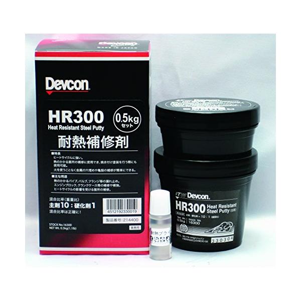 ブラック/-/HR-300-500 (214400)・パッケージ個数:1・●ヒートサイクルの影響を受ける箇所の補修に適しています。・●蒸気配管や給油管の漏れ止め。・●色:濃灰色●容量(g):500●質量(g):655・●硬化時間(25℃):...