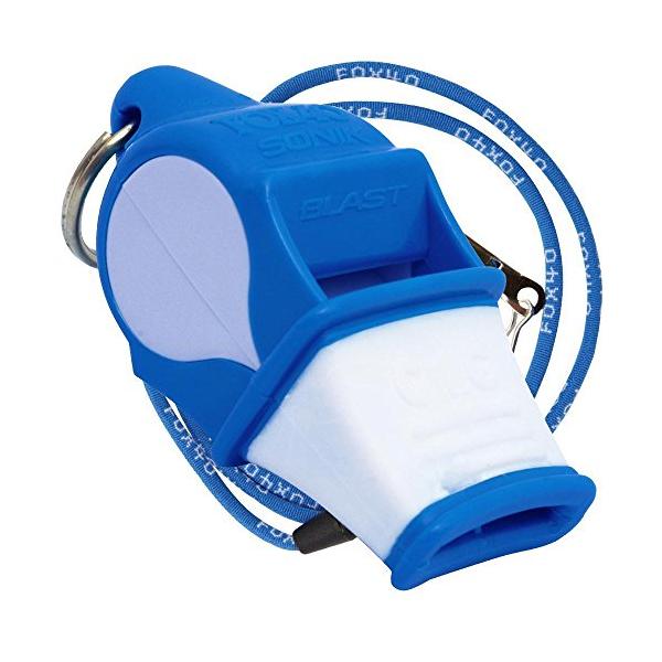 コンテンポラリーブルー - ホワイト/-/9203-3808・Color:ブルー - ホワイト・パッケージ個数:1・Fox 40ソニックブラストマリンホイッスルとスチール分割リングと分離式ネックストラップ付・Fox 40 ソニックブラストC...