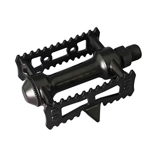 両面ペダルブラック/小/112114・原産国:日本 / 材質:アルミ、スチール 製品サイズ:踏面 79×61mm 重量:347g(ペア) / ペダル軸サイズ:9/16 アルミ製ボディ 両面ペダル 左右セット カップ&amp;コーンベアリング...