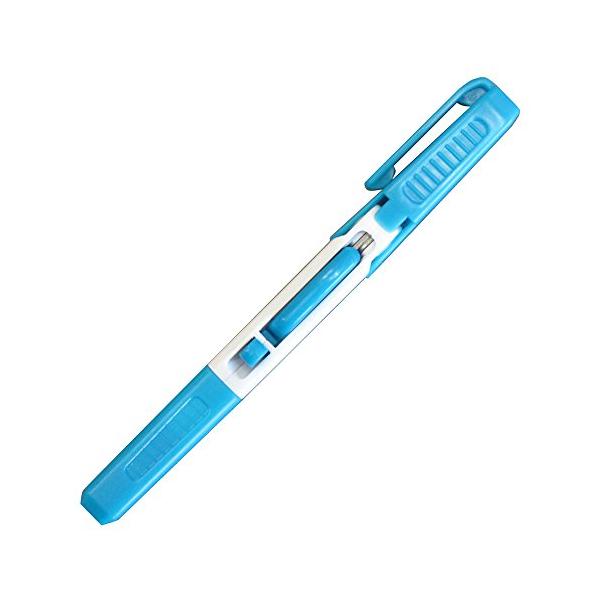 ブルー/-/KNP-650-BL・Color:ブルー・パッケージ個数:1・６ｃｍ×１７．２ｃｍ×１．６ｃｍ・未使用時はキャップをはめてください。ハサミはバネ式で常に開いている状態です。刃を閉じて本体ストッパーレバーを上げるとハサミが開かずに...