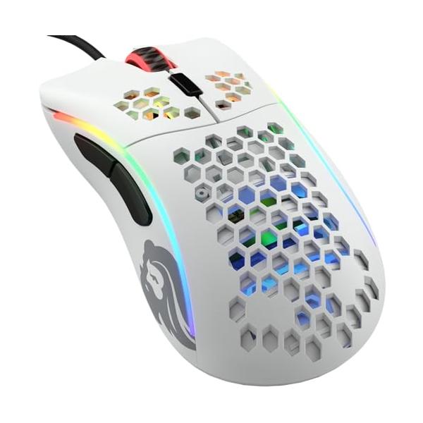 D-Matte White/Model D Minus/GLO-MS-DM-MW・Size:Model D MinusColor:Matte White・パッケージ個数:1・サイズとスタイル： 人間工学に基づくゲーミング用軽量マウス。スピー...