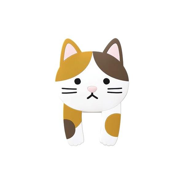 みけねこ/小/SH-P-02・Color:みけねこ・パッケージ個数:1・フック＆ポケットが一緒になったアニマル型の壁面収納アイテムです。・玄関ドアや洗面所の鏡、浴室やキッチンの壁面にピタッと簡単に貼り付きます・動物たちの両手が曲がるのでフッ...