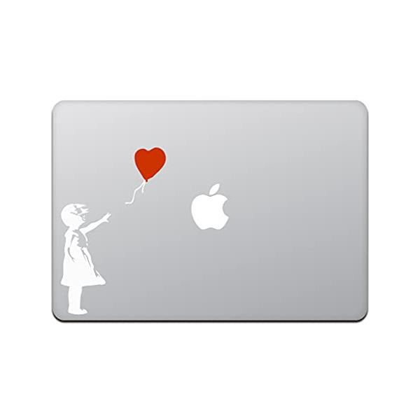 カートゥーンホワイト/-/M847-W・Color:ホワイト・パッケージ個数:1・カインドストア MacBook Air / Pro 11 / 13インチ マックブック ステッカー シール 赤い風船に手を伸ばす少女 バンクシー THE GI...