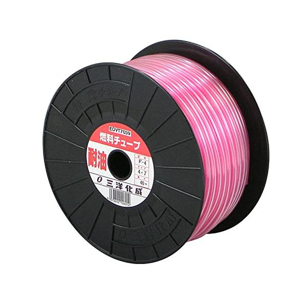 ピンク/-/F4・パッケージ個数:1・サイズ:4×7mm・長さ:40m・脆化温度:(度C)-40・適用流体:水・ガソリン・軽油・灯油・一般作動油:(食品用途を除く)・材質:PVC