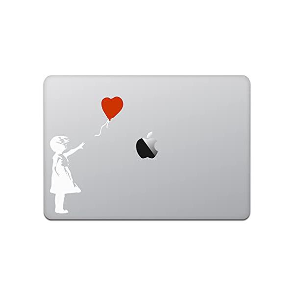 ホワイト/-/M848-W・Color:ホワイト・パッケージ個数:1・カインドストア MacBook Pro 13 / 15インチ 2016 - / 12インチ マックブック ステッカー シール 赤い風船に手を伸ばす少女 バンクシー THE...