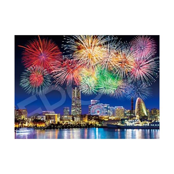 横浜夜景と絢爛花火-神奈川/-/07-401s・Color:横浜夜景と絢爛花火-神奈川・ピース数：500・完成サイズ：38×53cm　対応パネルナンバー：5-B・500ピースのジグソーパズル商品を完成させると38×53cmになります（パネル...