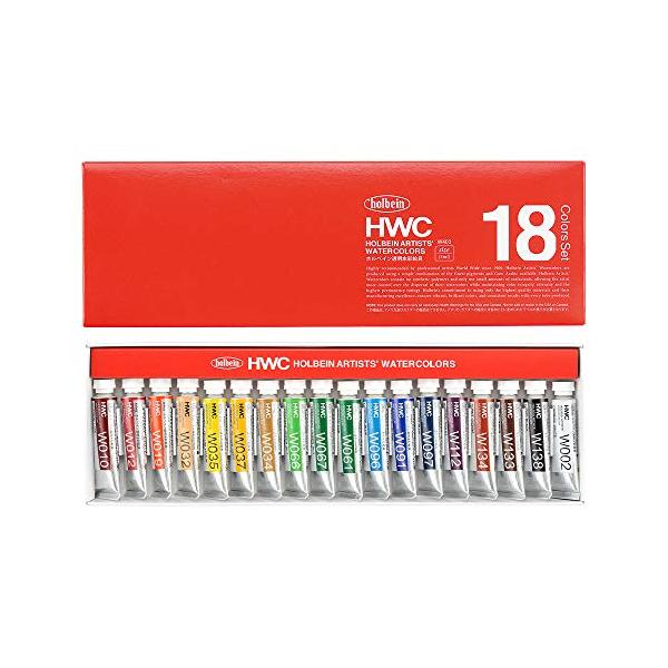 単品18色セット/5ml(2号)/W403・Color:18色セットPatternName:単品・パッケージ個数:1・水で溶いて塗ると絵具自身透明感が強いので下に描いた鉛筆やペンの線が見え、重ねて塗ると色を混ぜた効果が出る。