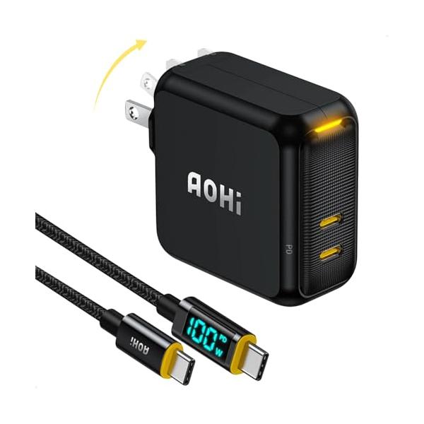 100W(ケーブル付き)ブラック/100W/JP-AOC-C005・Color:ブラックStyle:100W(ケーブル付き)・パッケージ個数:1・【純正ケーブル付きで、わずか30分でMacBook Pro16インチを45％すぐに急速充電でき...