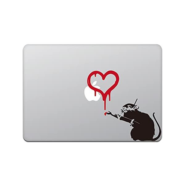 ブラック/-/M591-B・Color:ブラック・パッケージ個数:1・カインドストア MacBook Air / Pro 11 / 13インチ マックブック ステッカー シール ラブ ラット バンクシー LOVE RAT Banksy ブラ...