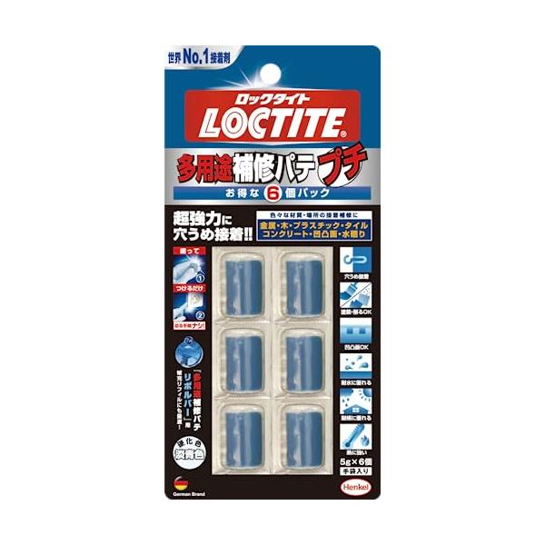 単品マルチカラー/プチ6個入/DEP-030・Size:プチ6個入Style:単品・パッケージ個数:1・多用途タイプ:ほとんどの材質に使用できる「多用途タイプ」のパテタイプのエポキシ接着剤。金属、木、コンクリートなどの異種素材同士の接着、凹...