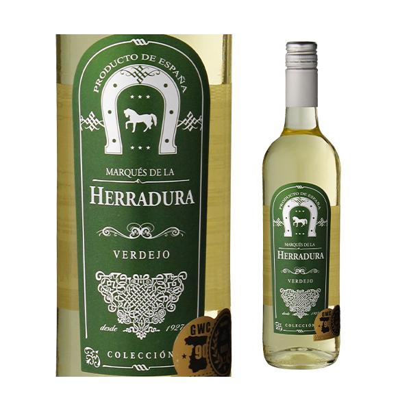 SMRワインインターナショナルコンペティション金賞。洋梨や桃のような白い果実や柑橘のアロマ。バランスが良くエレガントな味わい。商品名 マルケス デ ラ エラドゥーラ ベルデホMARQUES DE LA HERRADURA　VERDEJOヴィ...