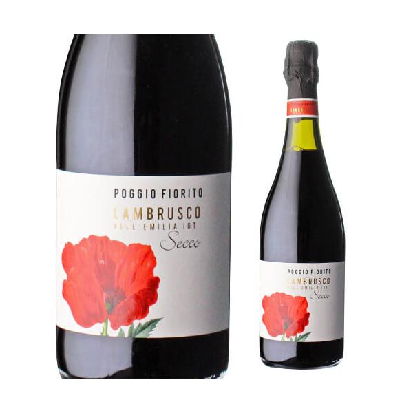 紫がかった濃い赤色。香りプラム、ラズベリー、チェリーのような赤系果実のフレッシュ感がある。味わいはドライで、フレッシュな酸味とタンニンを味わえます。英字表記 Poggio Fiorito Lambrusco Secco IGT Emilia...
