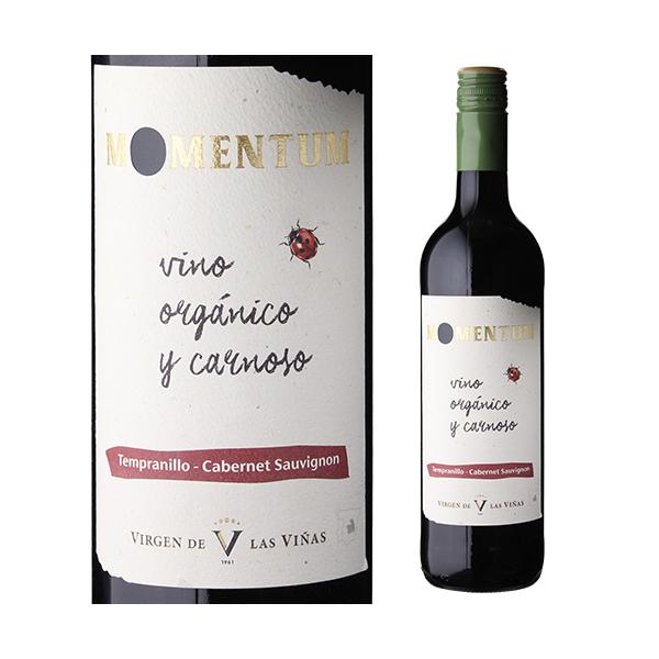 深いチェリーの外観。イチゴやベリーのアロマ。滑らかなワインです。肉料理やジビエ料理と好相性。●オーガニック認証：EUリーフ●ヴィーガン認証：V-ラベル●SO2値：90mg/L英字表記:Momentum Red Organic Virgen ...