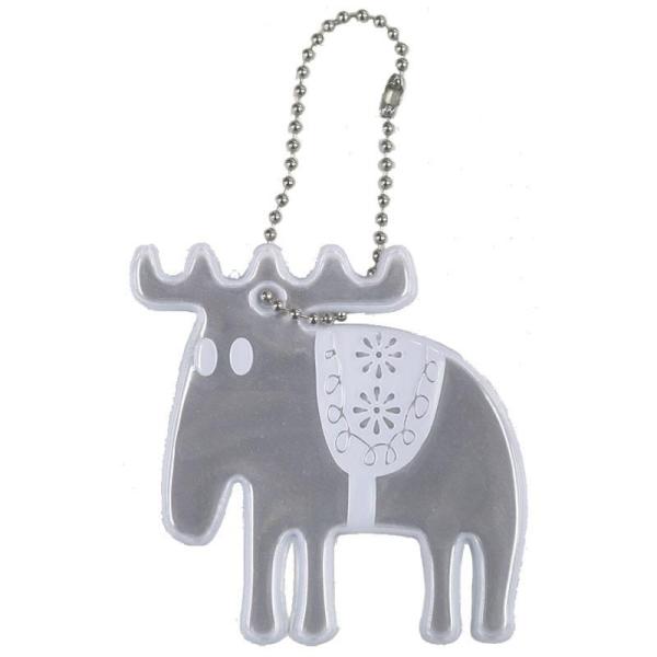車のライトを反射して、歩行者の存在を示し交通事故を予防するリフレクター。ダーラナホース に扮したエルク「ダーラナムース」の可愛らしい姿で登場！カバンやジャケットにワンポイントとして、またキーホルダーとしてもご使用いただけます。通勤や通学、お...