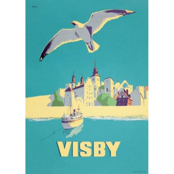 古き良きスウェーデン観光のポスターが、そのままA4アートポスターになりました。時間も距離も遠く隔てたスウェーデンに思いを馳せてみませんか？1956年のヴィスビューの観光ポスターが、A4アートポスターとなって登場！ヴィスビューは、ゴットランド...