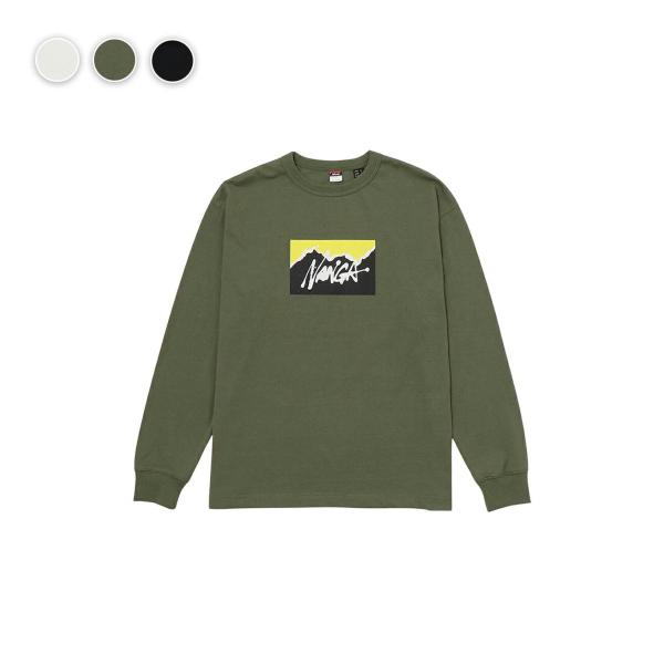 NANGA RYUJI KAMIYAMA L/S TEE c2530-1l003zNANGAのブランドを象徴する「ナンガ ボックスロゴ」をベースに、神山隆二氏がアレンジを加えた特別なグラフィックロンＴ。ナンガパルバットの稜線とブランド名を、...