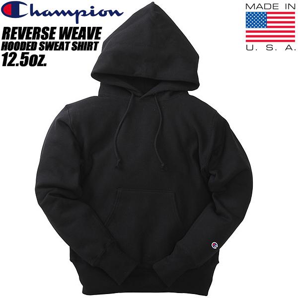 Champion REVERSE WEAVE HOODED SWEAT SHIRT MADE IN USA 12.5oz. BLACK c5-u101-0901919年、ニューヨーク州ロチェスターで誕生し、優れた運動性能と耐久性を誇る「スウ...