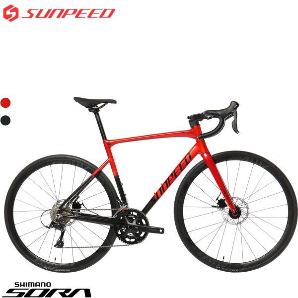 SUNPEED 2024モデル【ASTRO】アストロ 700C ロードバイク ディスクブレーキ カーボンフォーク シマノR3000 SORA ...