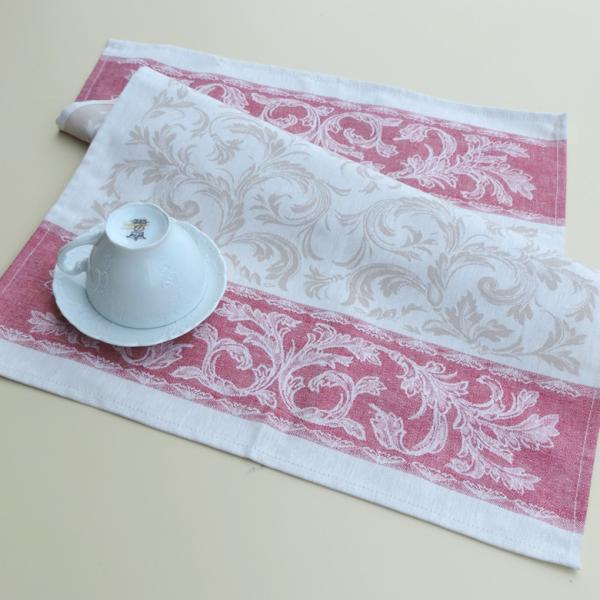 商品名：ハーフリネンキッチンクロス　ペイズリーサイズ：50x70cm素材：リネン50％綿50％ドイツKrachtクラハト社製