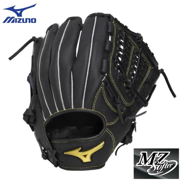 柔らかくすぐに使えるグラブ！軟式用Mz Softerオールラウンド用：サイズ10・フレキシブルウェブカラー09：ブラックポジションオールラウンド用素材受球面／背面：天然皮革（牛革）軟式硬式区分軟式用投げ手右投げ用/右利きグラブサイズ10