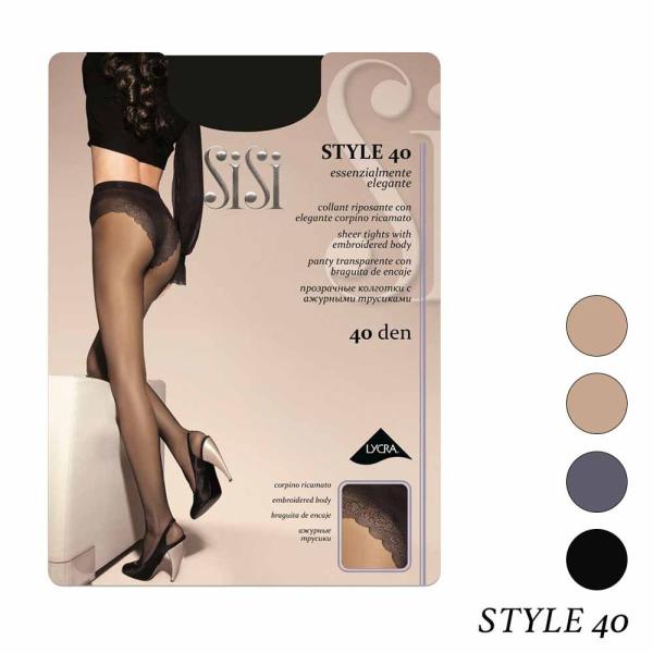 【仕様】■素材：ポリアミド 87％、エラスティン 12％、ポリプロピレン 1%■つま先スルータイプ■足型：あり■マチ：あり■フェイクショーツの刺繍入り■ライクラファイバー使用■原産国：イタリア・東ヨーロッパ■厚　み：40デニール【サイズ】2...