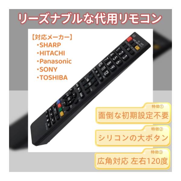 【発売日：2023年06月24日】◆商品説明下記メーカーTVに対応した互換性リモコンになります。（対応メーカーのテレビであれば基本機能はほぼ全型番使用可能）【SH-E615-B】シャープ（SHARP）向け　アクオス（AQUOS）LC-32L...