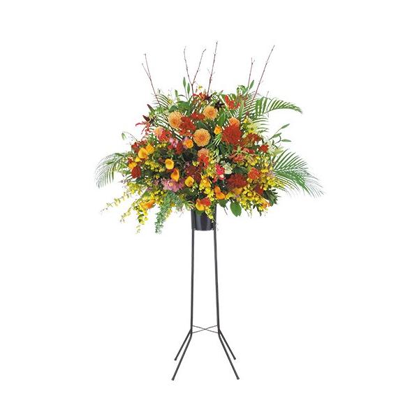 スタンドシングルCスタイル：スタンド花主なご用途：開店・開業・移転祝いスタンド１段の中でもかなり華やかな色合いでインパクトがあります。このお花のサイズは高さ約210cm×幅約120cmです。商品コード：220082■メッセージカードのサンプ...