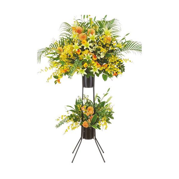 スタンドシングルAスタイル：スタンド花主なご用途：開店・開業・移転祝い安定したスタンドダブル（２段）は、屋外での設置に向くお祝花です。このお花のサイズは高さ約190cm×幅約110cmです。商品コード：220088■メッセージカードのサンプ...