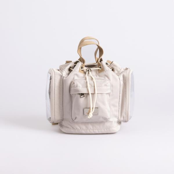 サイズ｜外寸：約W18.5 x H25 x D12.5cm容量：約5L素材｜本体：420D クリンクルナイロンツイル／PVC