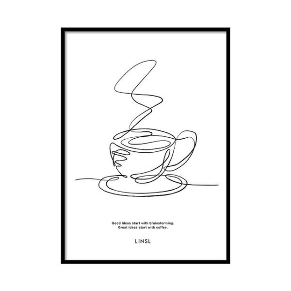 コーヒーをモチーフとした上品な線画アート。トレンドの線画アートは空間を現代的に演出します。-------------------------------作品名：coffee123サイズ：A4（ A3・A2・A1に変更可能 ）素材：微光沢アー...