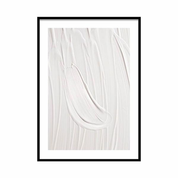 白色を基調としたモダンペインティングのアートポスター。太めのブラシを使って描かれた絵の具が作り出す光の陰影は、柔らかなシルクのように美しいグラデーションを浮かび上がらせます。ニュアンスアートと呼ばれるような、大人で都会的な雰囲気を持ったアー...